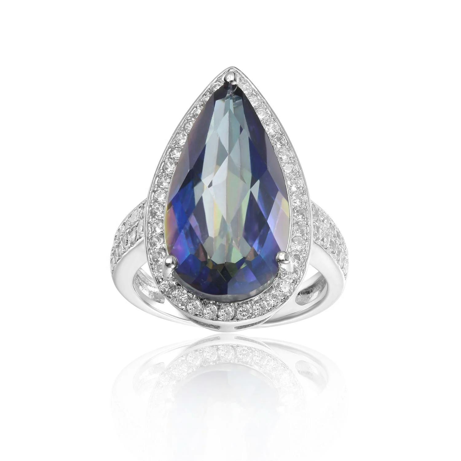 High-quality big blue gemstone wedding rings - Jewelry - by Abiding ...